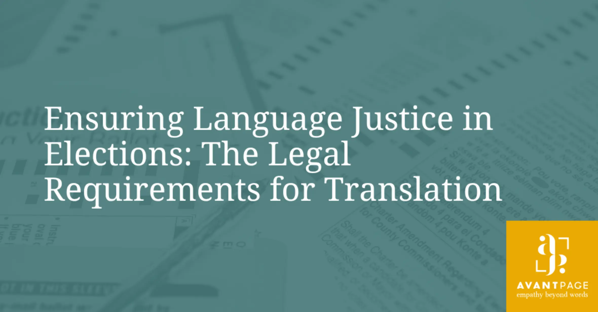 Language Justice in Elections: Legal Translation Guide